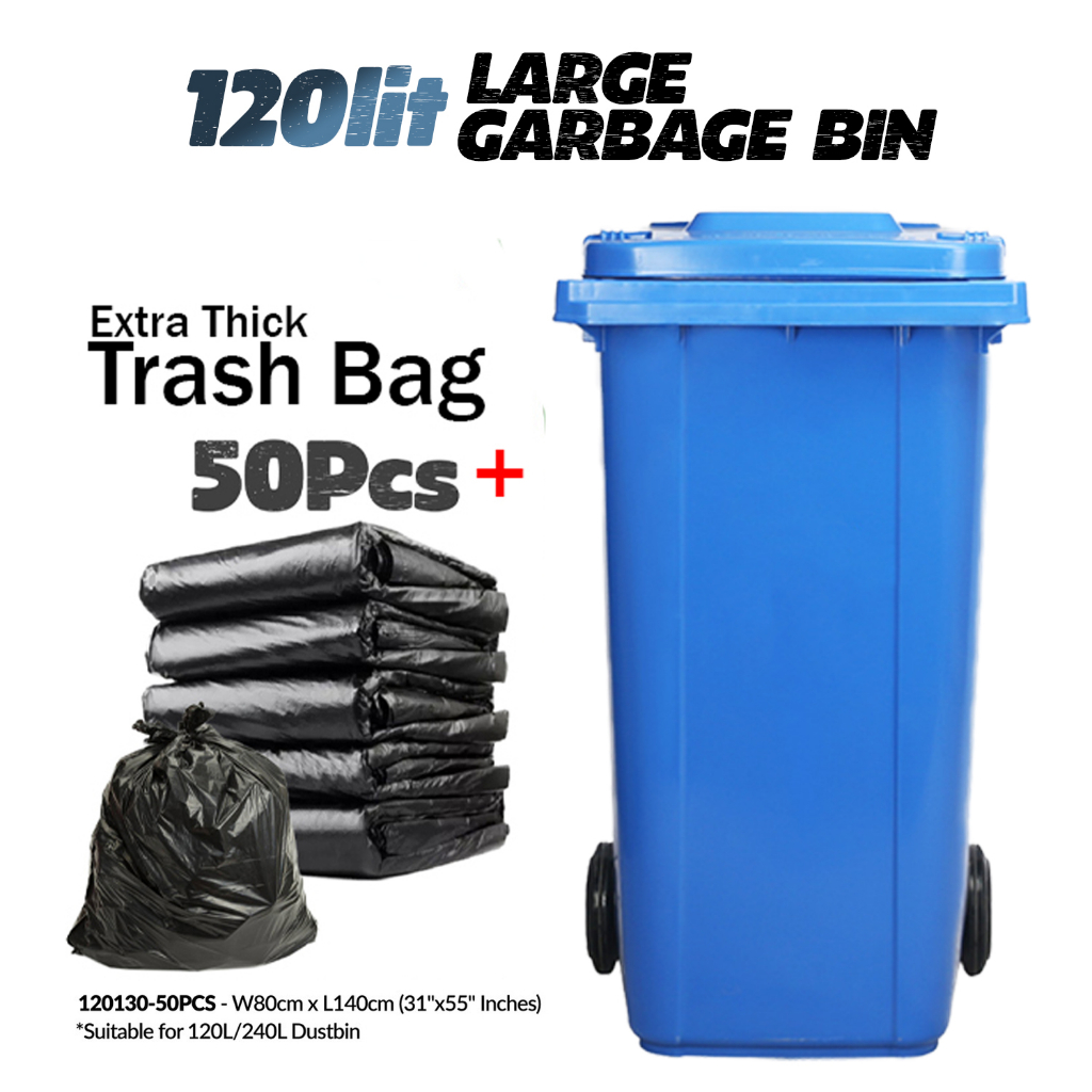 120 Liters Large 120L Dustbin Trash Can Garbage Bin Recycle Bin ...