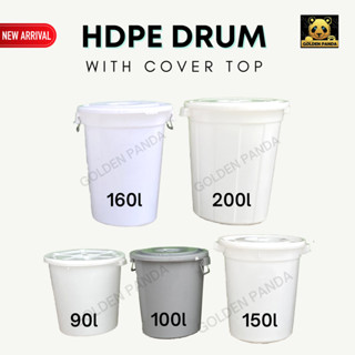[NEW] 90L 100L 150L 160L 200L HDPE Drum with cover top/ White Grey Plastic Drum/ Tong Air ...