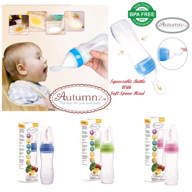 Autumnz Silicone Squeeze Feeder with Spoon 6m+ 120ml/180ml | Shopee ...