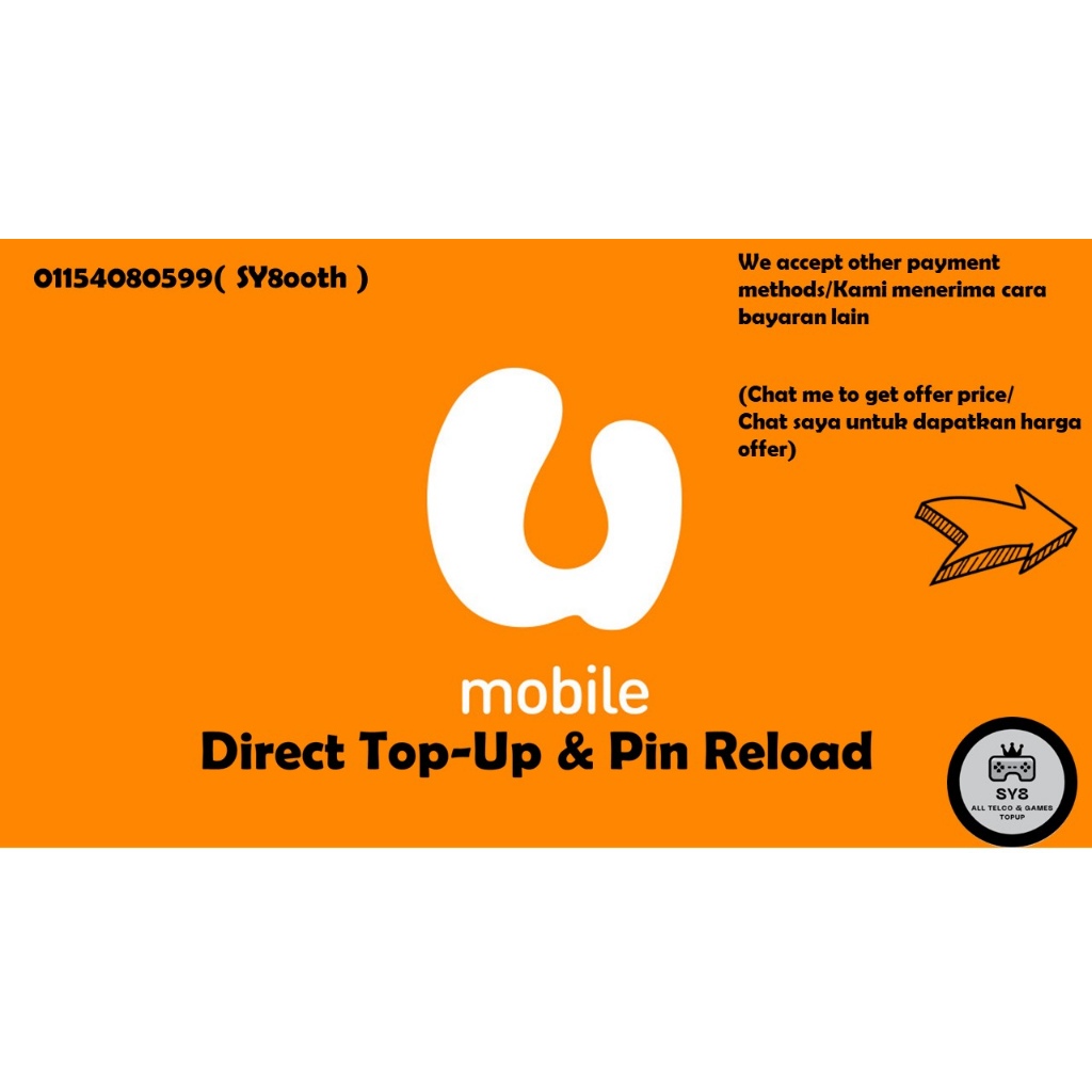 [SY8]Umobile prepaid direct topup/pin reload|RM5/RM10/RM15/RM20/RM30 ...
