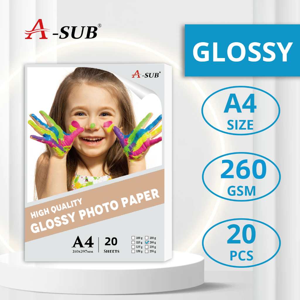 【Double Glossy】A4 Double Side Waterproof Glossy Photo Paper 260gsm ...