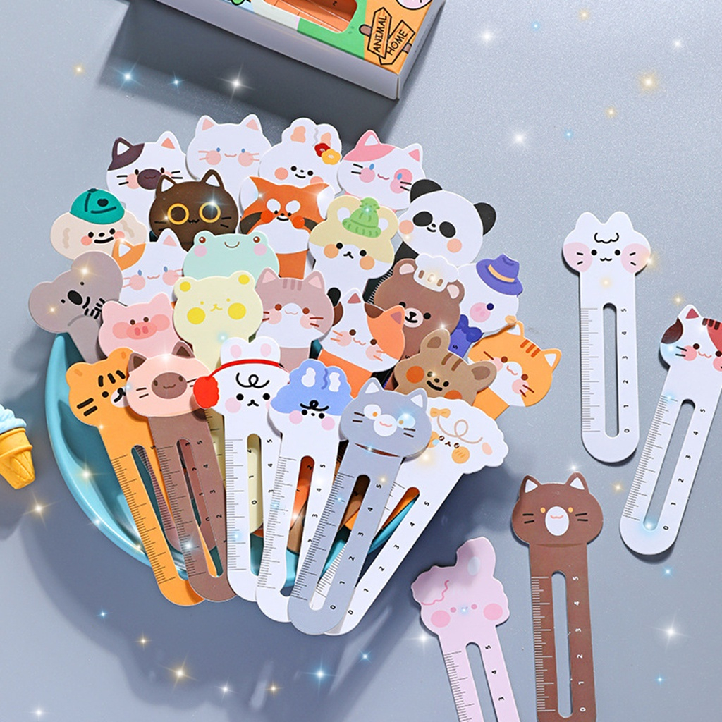 [Random Sent Out] 4pcs Cute Creative Cartoon Ruler Bookmarks Comel ...