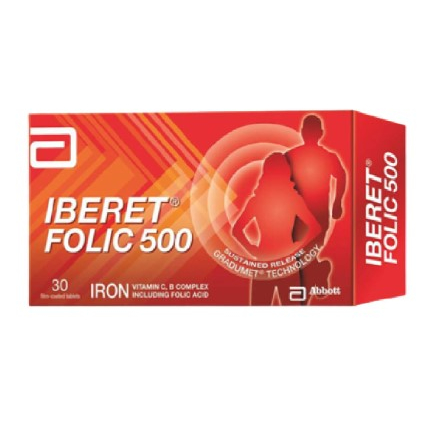 [ABBOTT] IBERET FOLIC 500 (30 TABLETS) [EXP: 03/2026] | Shopee Malaysia