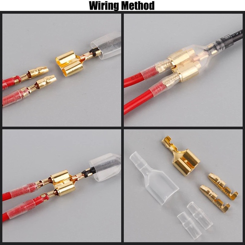 10/50sets 1 : 2 Transparent sheath 4.0 terminal car electrical wire ...
