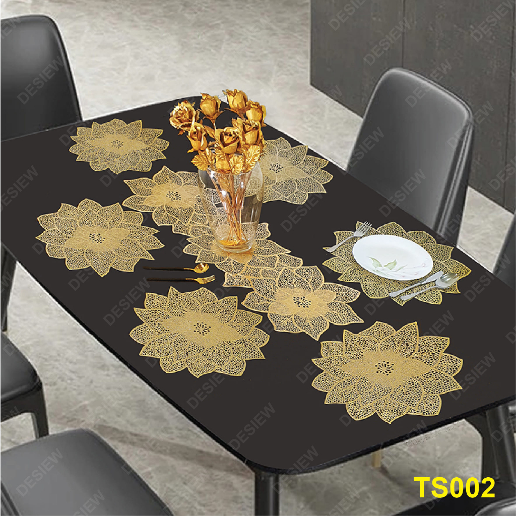 Raya 2025 Alas Meja Pinggan Coffee Table Runner Mat Rose Flower 4 / 6 ...