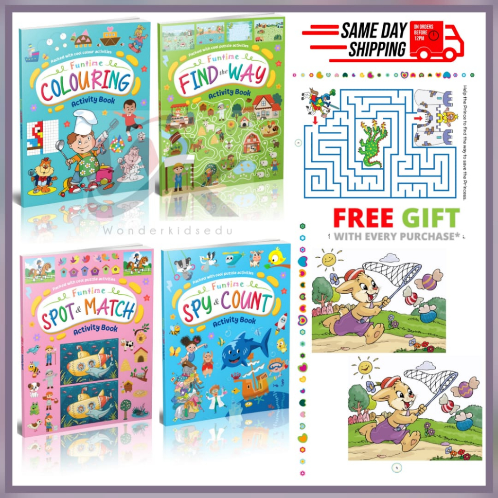Funtime Maze | Colouring Book | Find the Hidden | Spot the Difference | Counting | Funtime ...