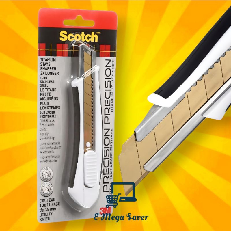3M Scotch Precision Titanium Snap-Off Utility Knife 9mm/18mm | Shopee ...