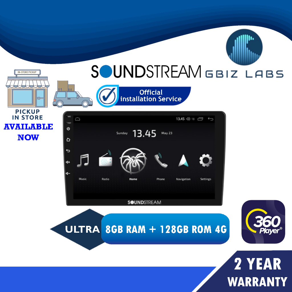 SOUNDSTREAM ANZUO ULTRA QLED 8GB RAM + 128GB ROM 4G 360 Cam Supported ...