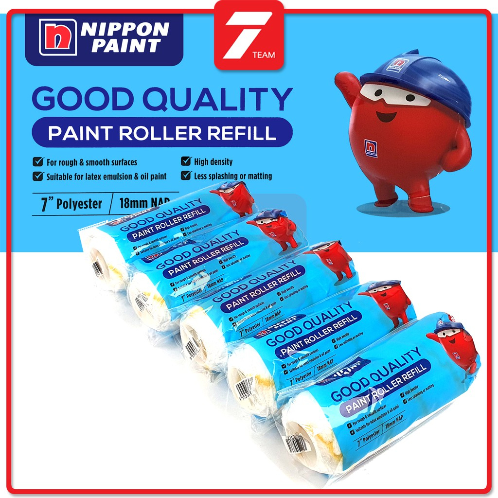 Nippon 7'' Polyester / 18mm NAP Water Based Paint Roller Refill (HALAL ...