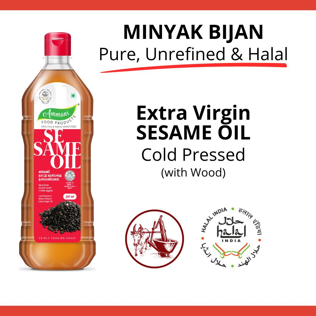 Ammani Extra Virgin Sesame Oil 500ml, gingelly oil , nalla ennai , cold ...