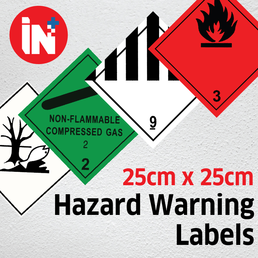 Hazard Warning Labels 25x25cm 100pcs/pack Chemical Hazard/ safety ...