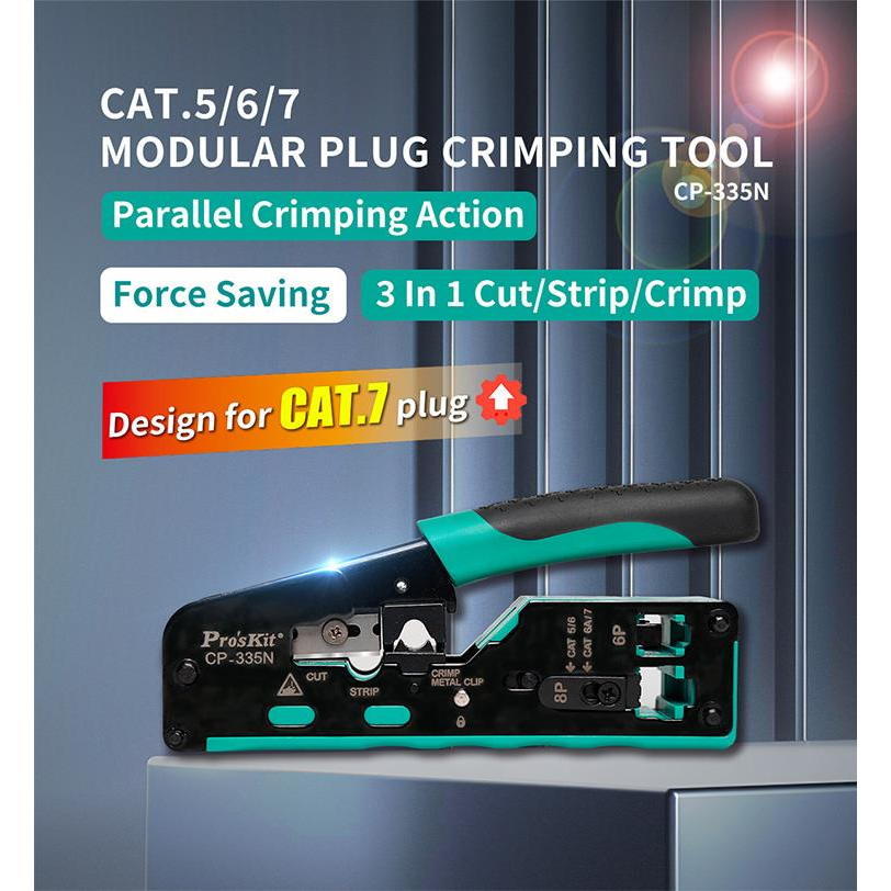 Pro'sKit CP-335N CAT.7 Modular Plug Crimping Tool RJ45 RJ12 RJ11 | Shopee Malaysia