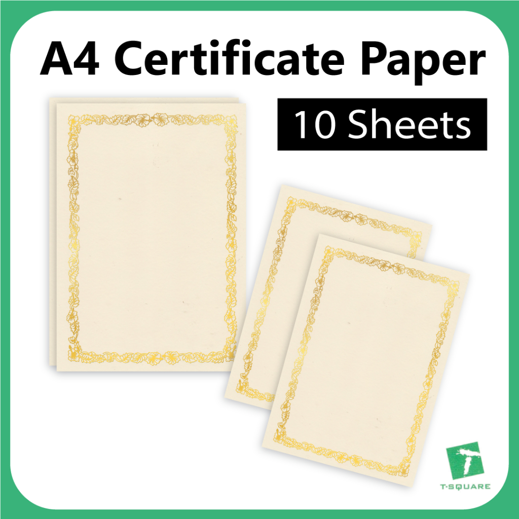 A4 Certificate Paper - 10 Sheets | Paper for Print Certificate | Shopee ...