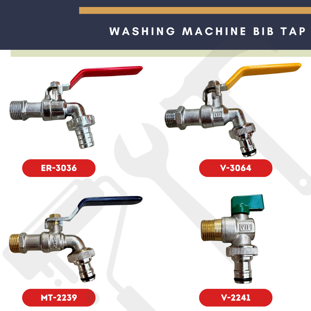 1/2" Stainless Steel Copper Brass Washing Machine Tap Long Handle Bib ...