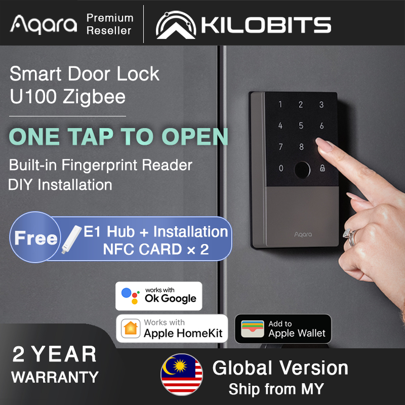 Aqara Smart Lock U100 Global Version Fingerprint Keyless Entry Door Lock with Apple Home Key ...