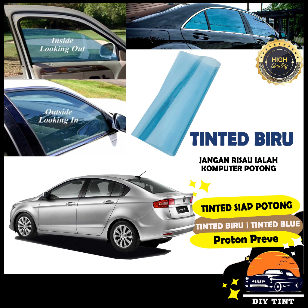 Proton Preve_TINTED CROMAX BIRU/Blue Tinted/ Tinted Kereta /Car Window ...
