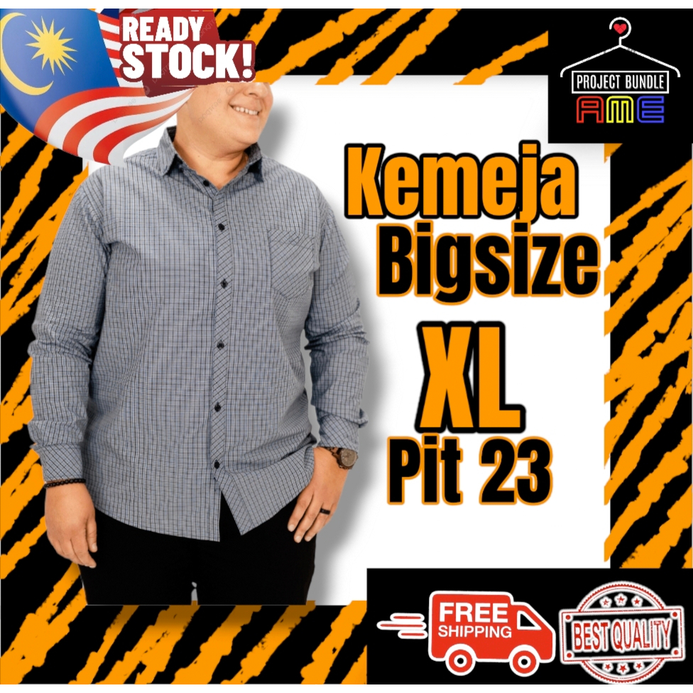 Kemeja Shirt Bigsize Oversize XL (Pit 23 Ukuran Dada 46 inch) | Shopee ...