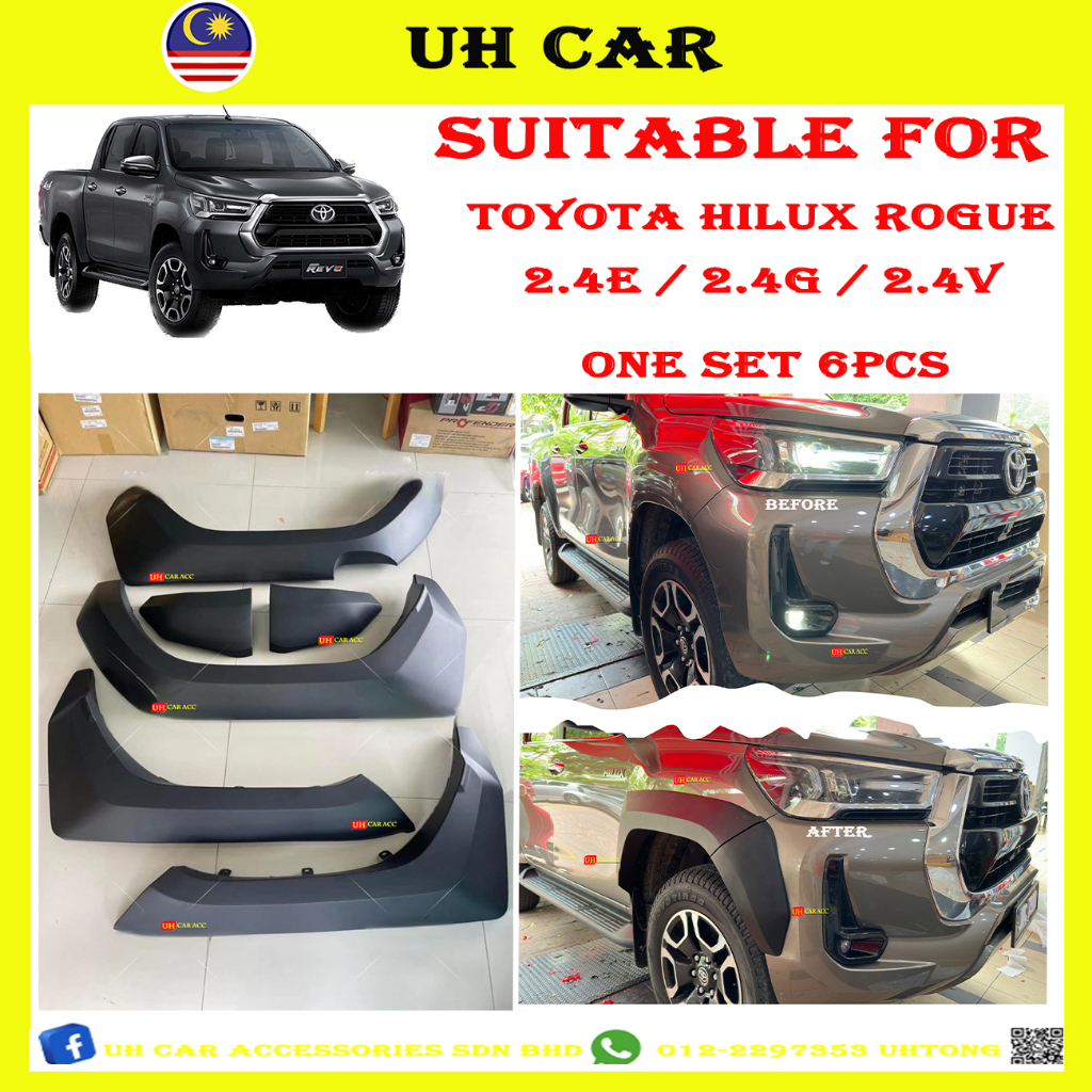 TOYOTA HILUX REVO ROCCO ROGUE 2.4E / 2.4G / 2.4V EURO WIDE FENDER ARCH FLARE FLARES | Shopee ...
