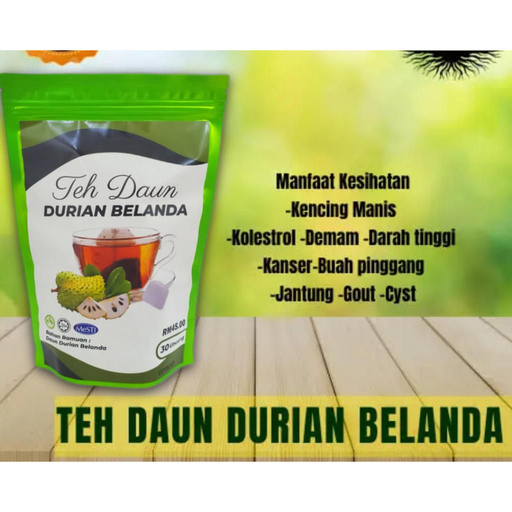 Teh Daun Durian Belanda di Malaysia 30 Sachet Ready | Shopee Malaysia