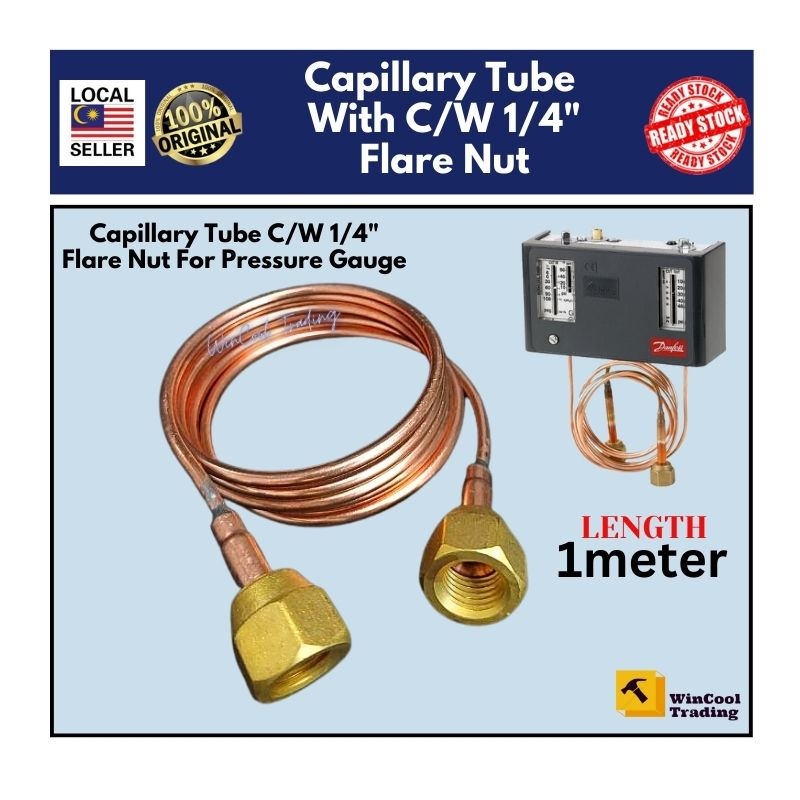 CAPILLARY TUBE WITH C/W 1/4 FLARE NUT FOR PRESSURE GAUGE PRESSURE ...