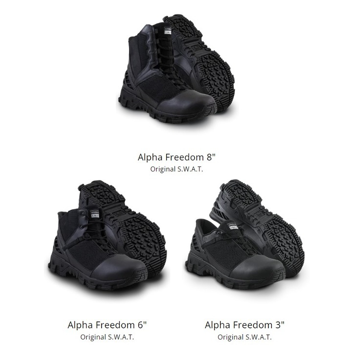 Original SWAT Alpha Freedom Hands Free Polishable Toe Black Boot, Kasut Operasi Polis Army ...