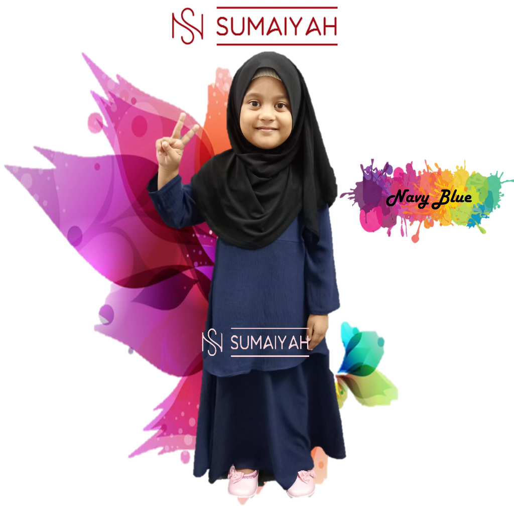 SUMAIYAH New Jubah Budak Muslimah Ironless Cey Crepe kanak-kanak ...