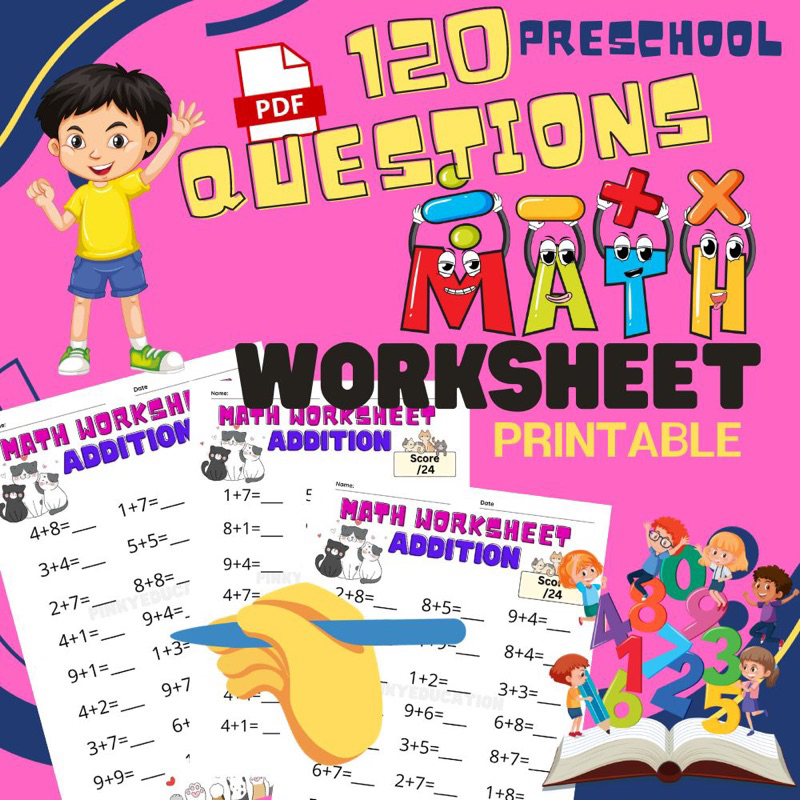 SOFT COPY/PDF FILE MATHEMATICS WORKSHEET 120 QUESTIONS PRESCHOOL ...