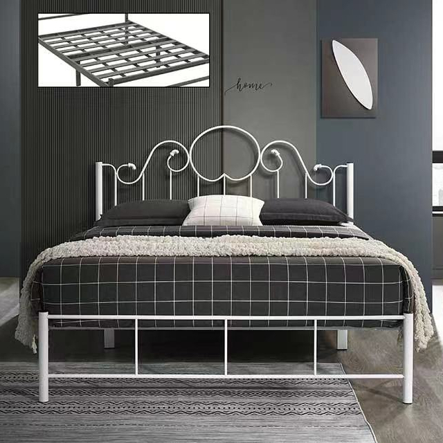 NPC Ready Stock WHITE Heavy Super Base Bed Frame Powder Coat Metal ...