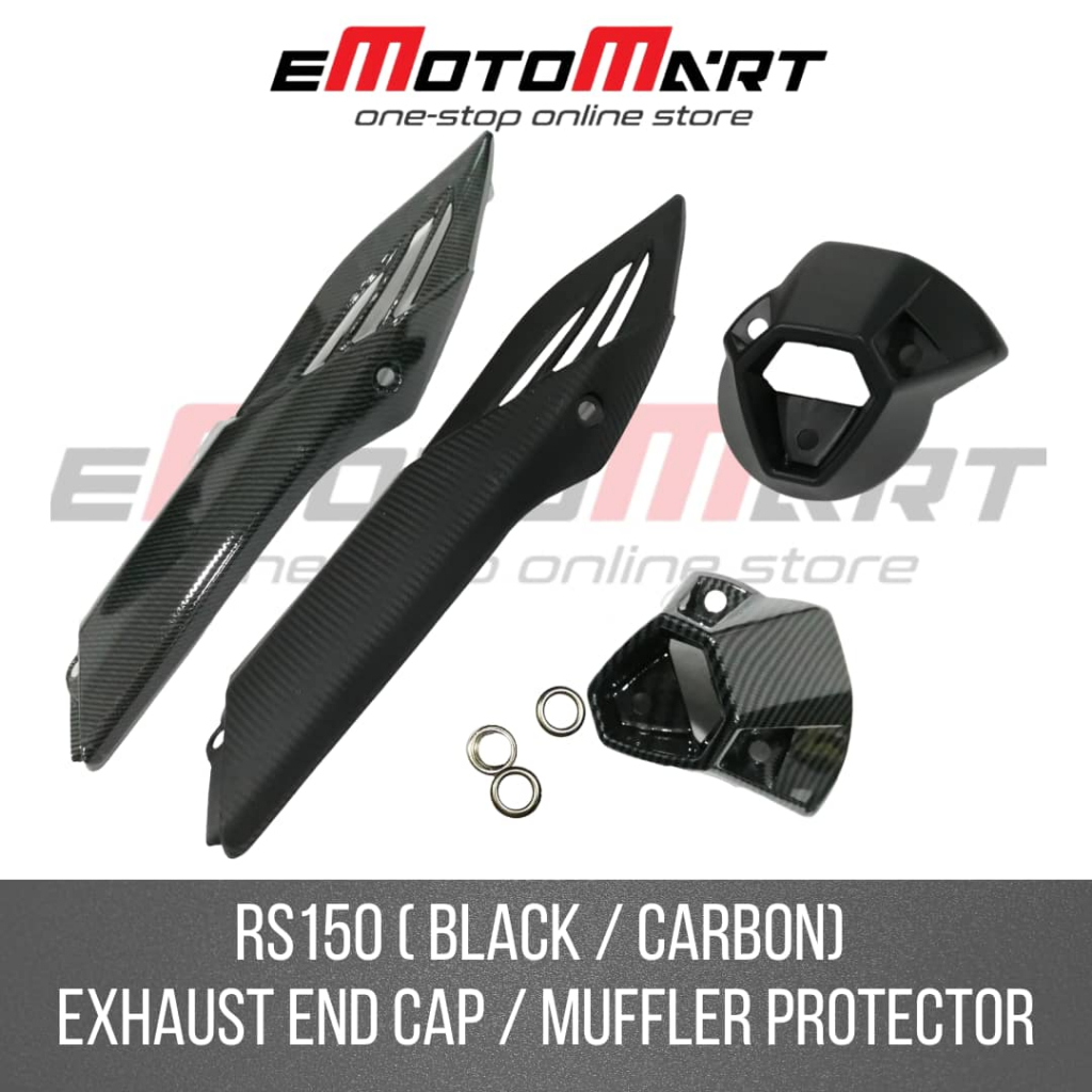 HONDA RS150 V1/V2 (BLACK/CARBON) MUFFLER PROTECTOR /EXHAUST END CAP ...