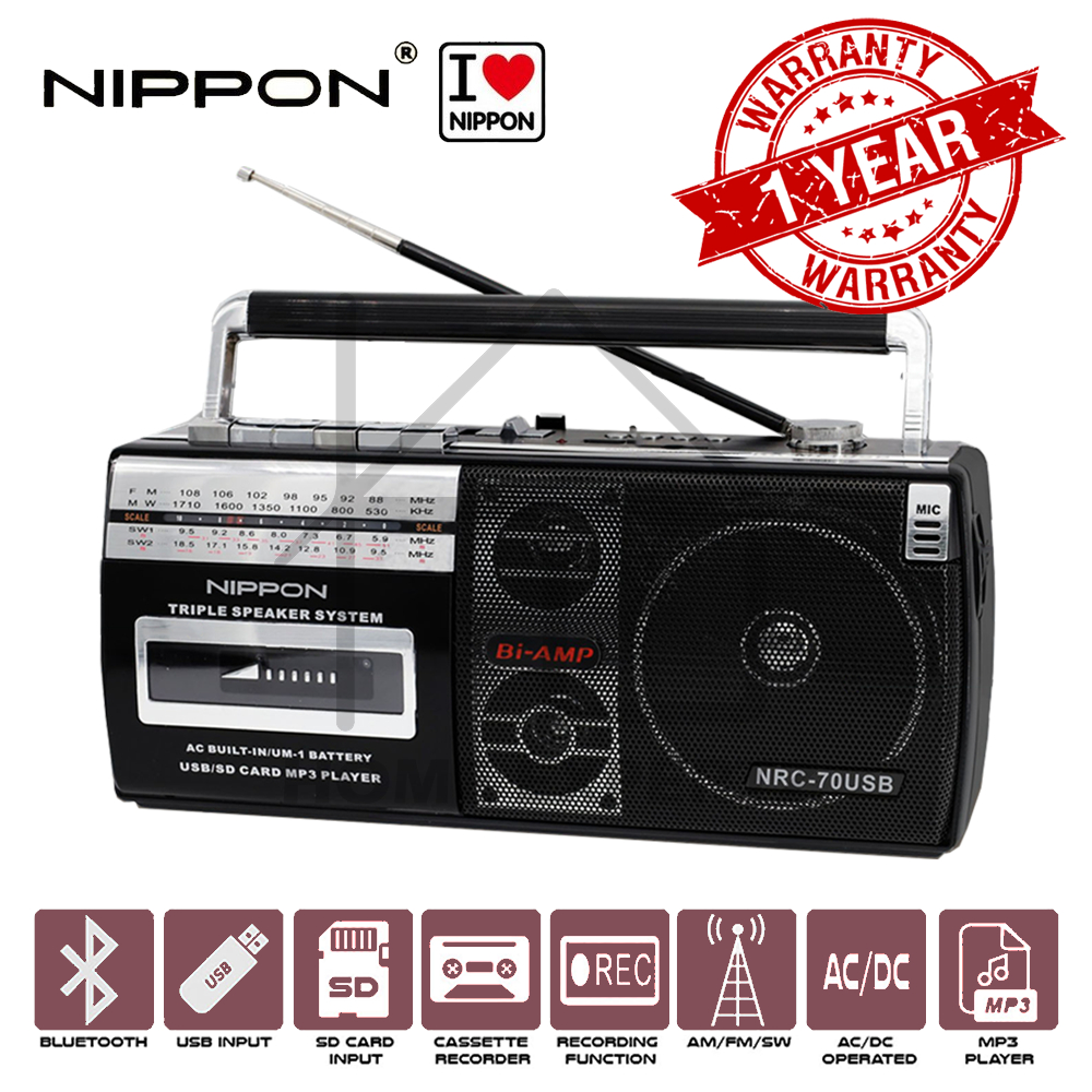 NIPPON RADIO CASSETTE PLAYER | NIPPON RADIO KASET (NRC-70USB) | Shopee ...