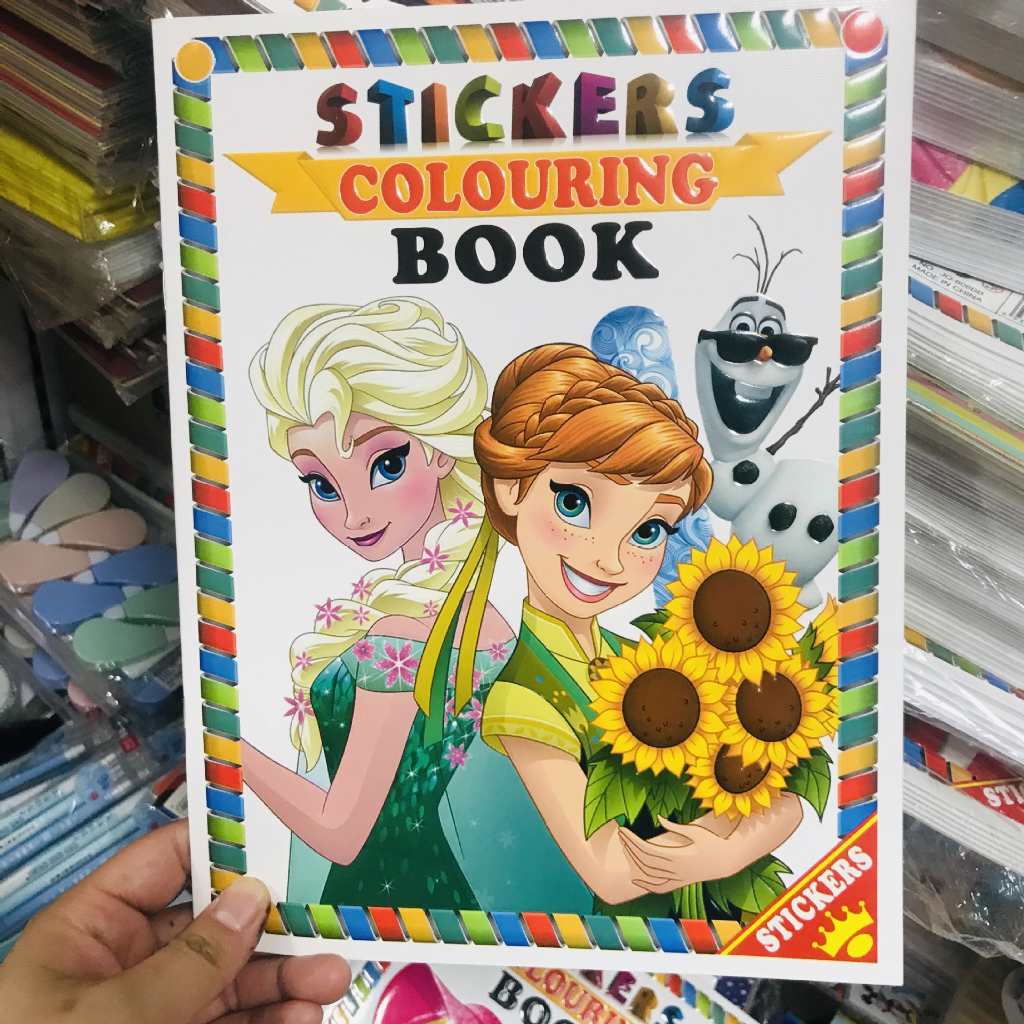 Children Kids A4 Cartoon Sticker Book Colouring Book Kids Drawing Book ...