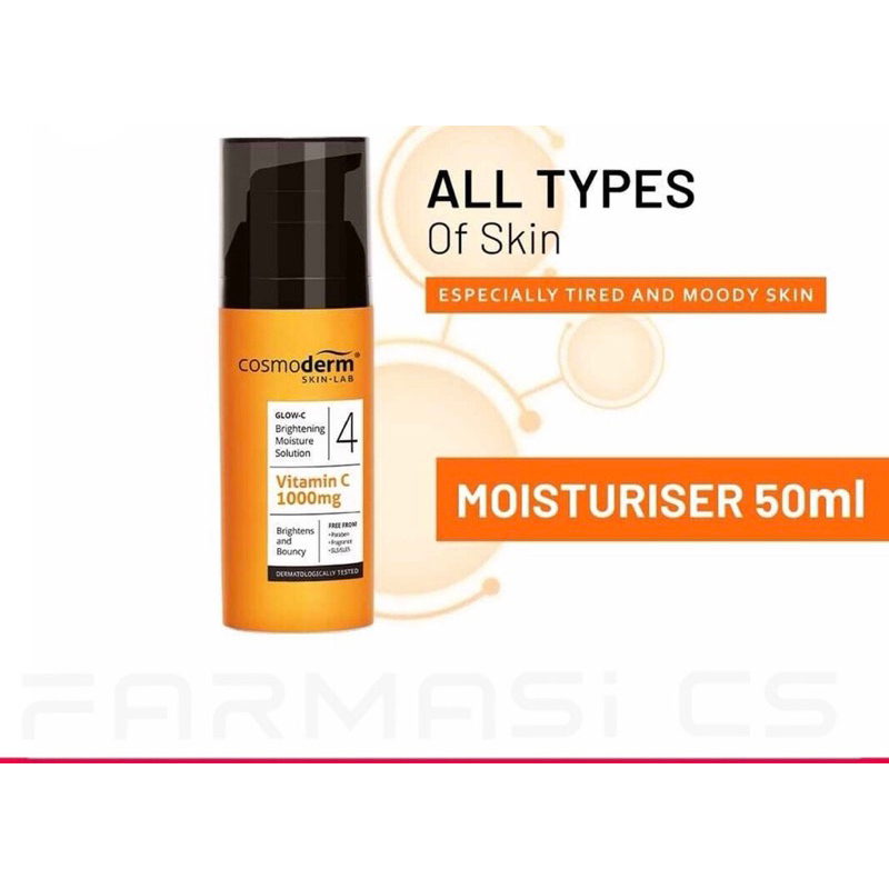 Cosmoderm Brightening Moisture Solution Vitamin C 1000mg (50ml ...