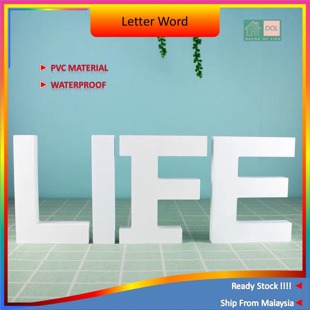 H8cm Waterproof Alphabet ABC Letter Box Huruf Hiasan Dinding Huruf ABC ...