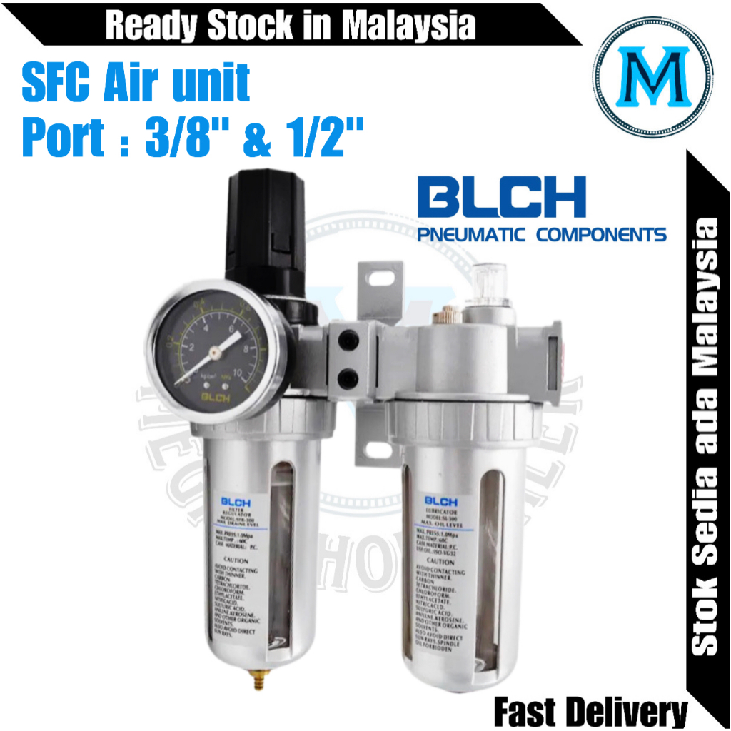 SFC300/400 Filter,Regulator,Lubricator BLCH 3/8' & 1/2" FRL Air unit, Pneumatic Air Pressure ...