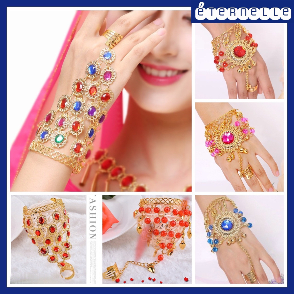 Arabian Accessories Bracelet With Ring Indian Belly Dance Arabic Night ...