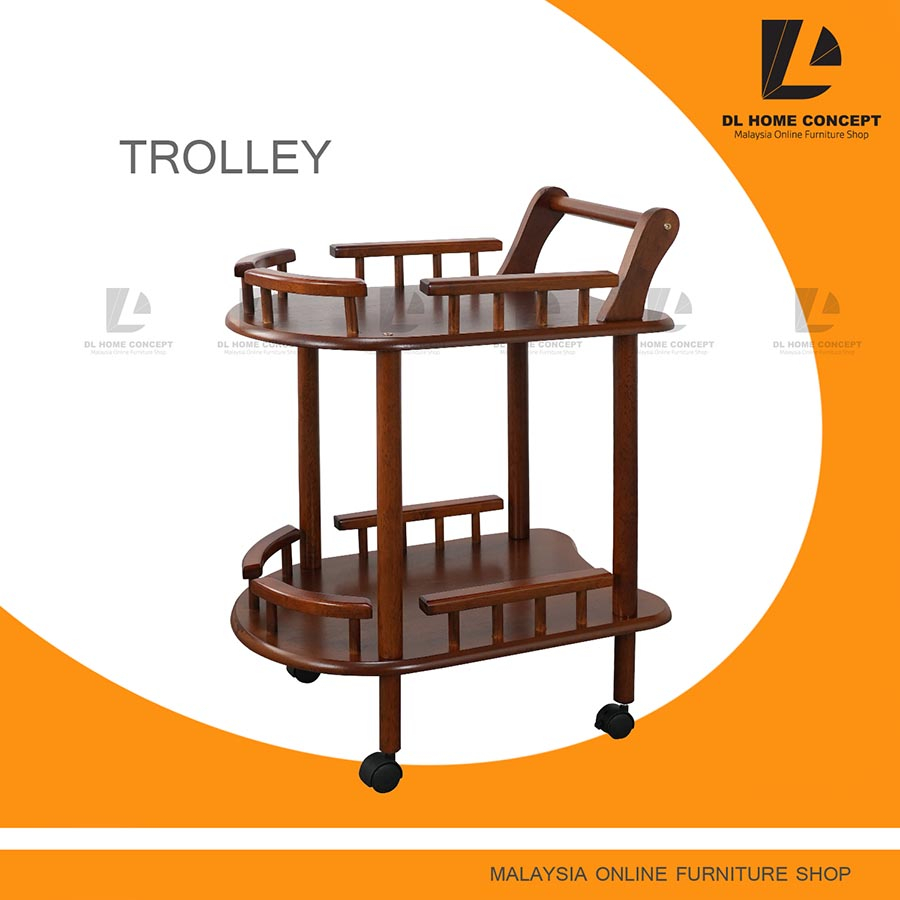 DL Home Concept Solid Wood Restaurant Trolley/Troli Restoran | Shopee ...