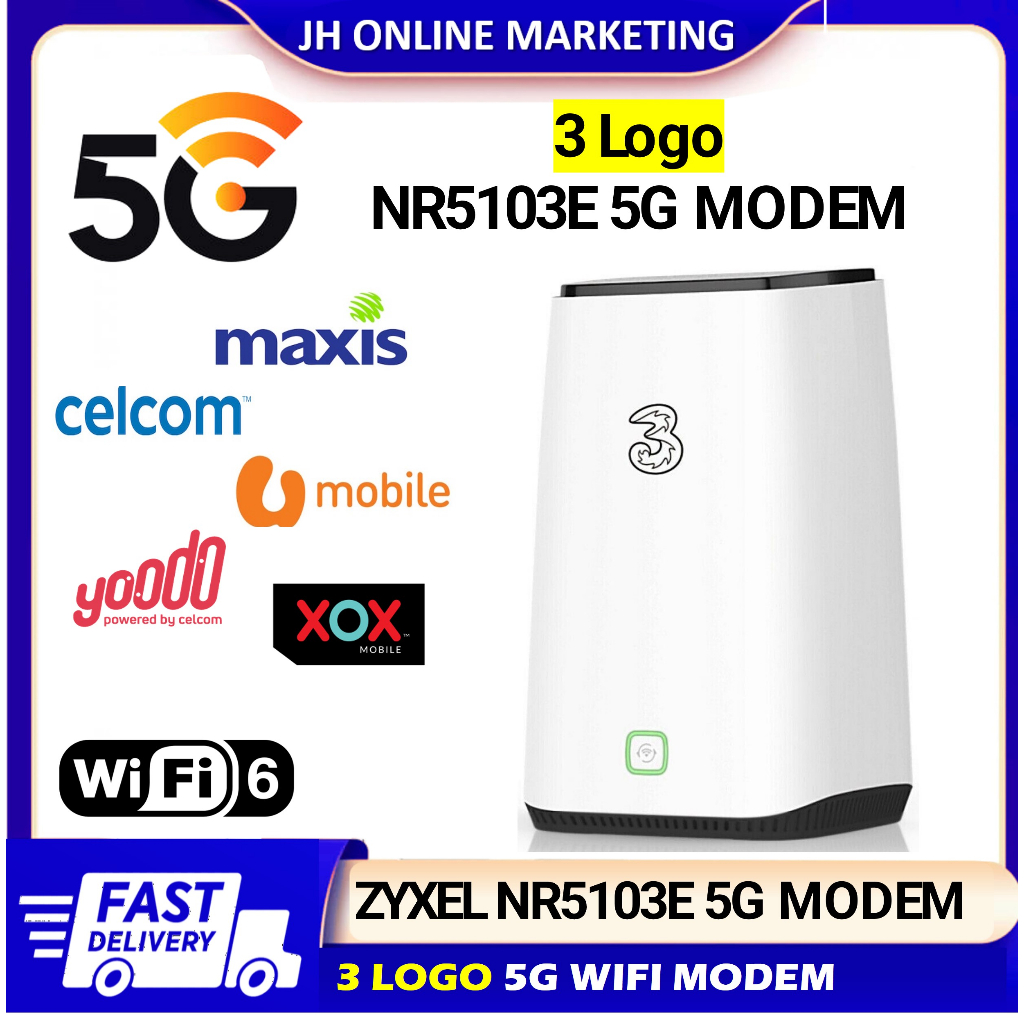 ZYXEL NR5103E 5G EE/3 LOGO HOME SIM ROUTER DUAL BAND WI-FI BROADBAND ...
