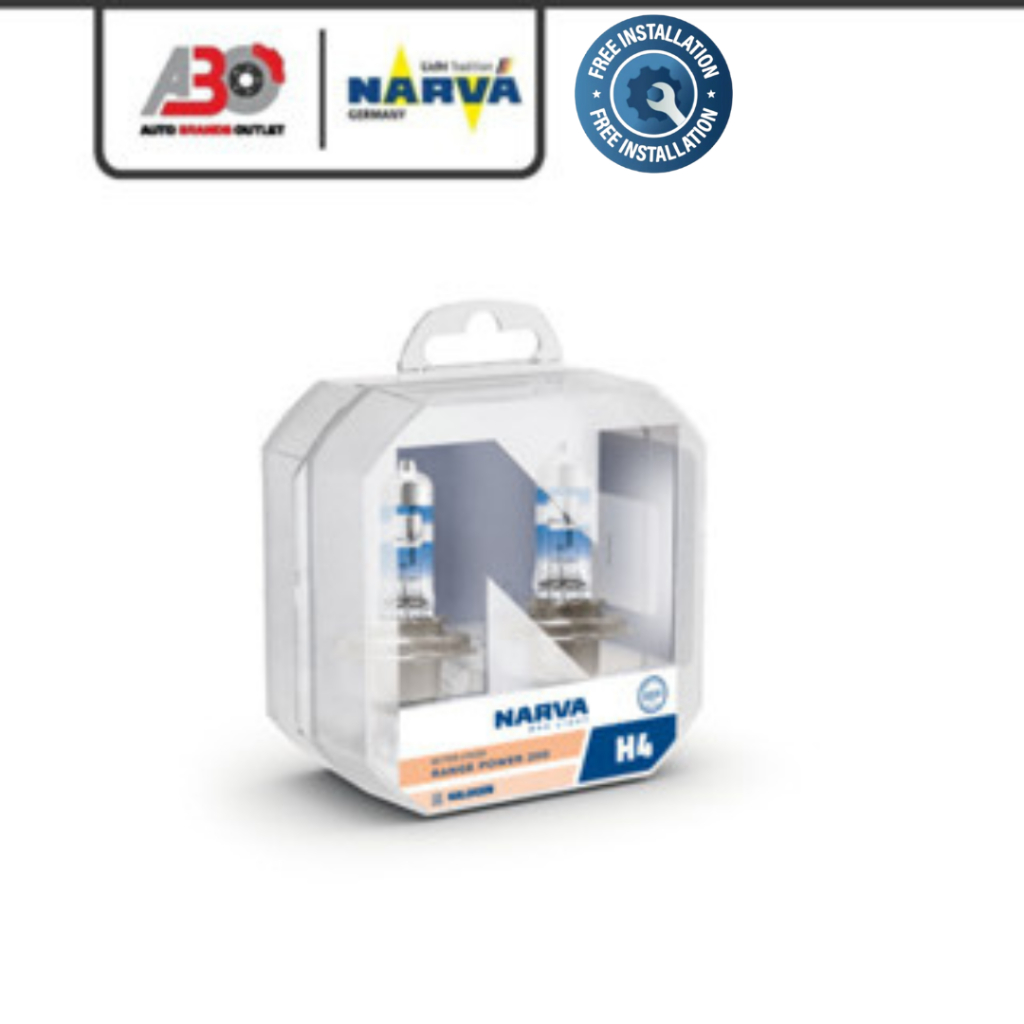 NARVA Germany H4 Range Power +200% Brightness Halogen Headlight Bulb ...