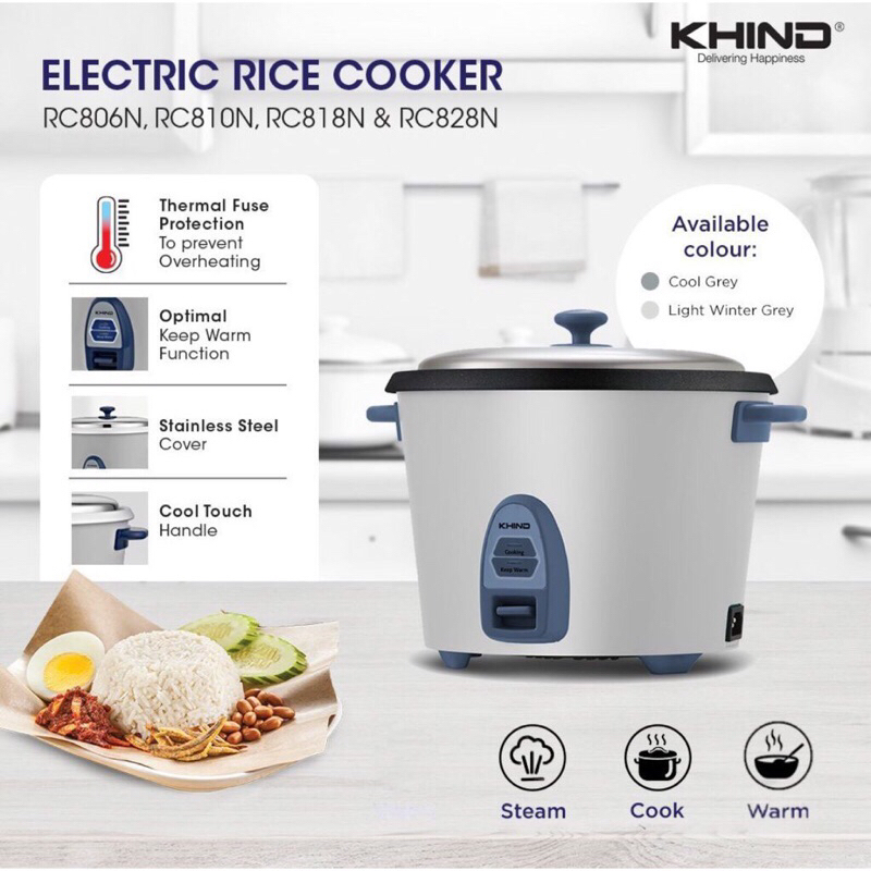 Khind RC806N Rice Cooker 0.6L Periuk Nasi RC806 | Shopee Malaysia