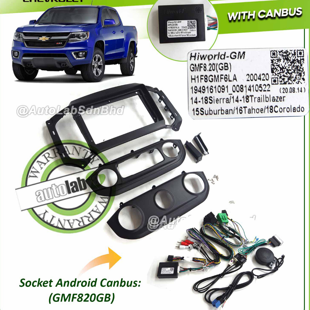 9" Android Player Dashboard Installation Kit for Chevrolet COLORADO ...
