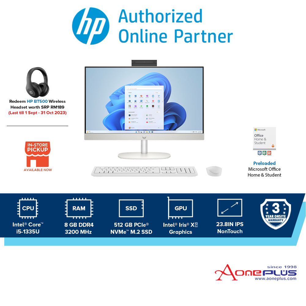 HP 24-cr0025d All-In-One Desktop (85W19PA#UUF) - (23.8IN IPS NonTouch ...