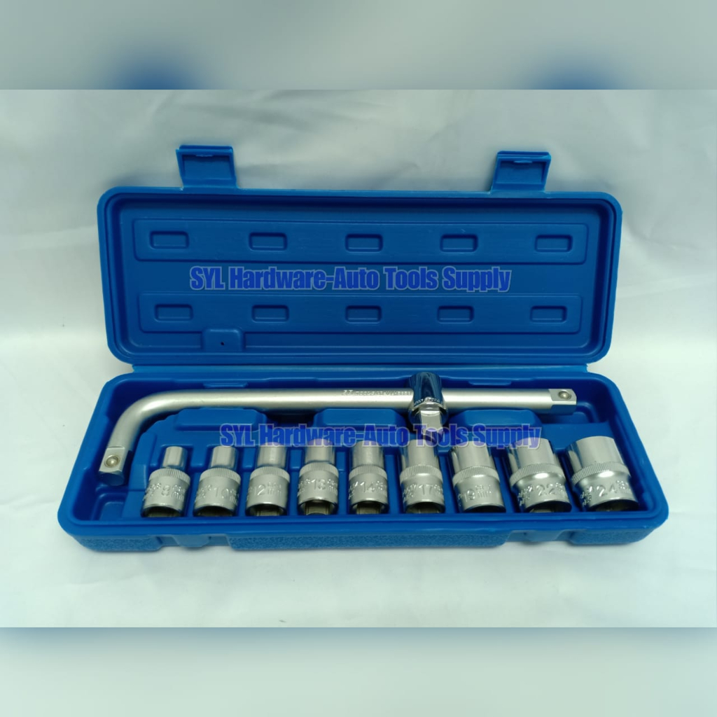 11PCS X 1/2" BOX SOCKET SET C/W L-HANDLE & ADAPTOR (6PT) (SB TOOLS ...