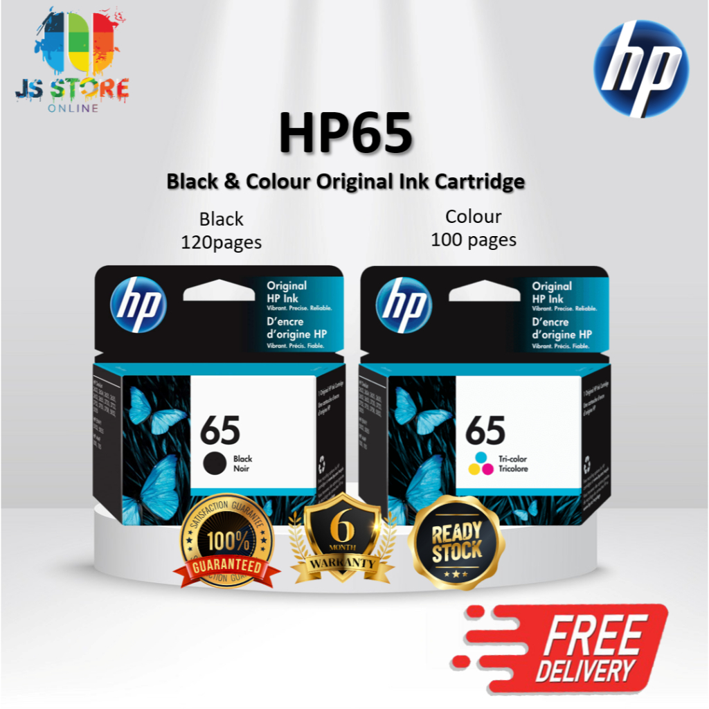 HP 65 / 65XL High Yield Black / Tri-Color Original Ink Cartridge / HP ...