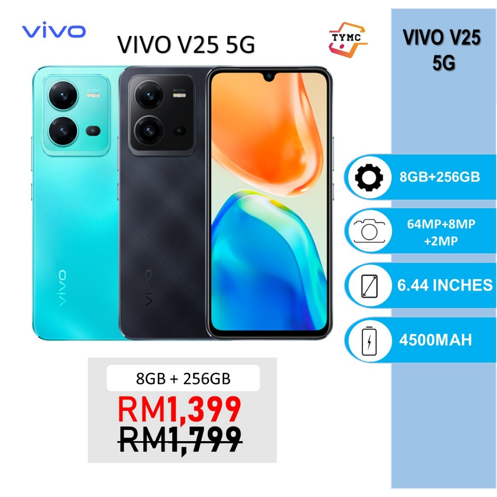 vivo V25 5G Smartphone 8GB+8GB Extended RAM, 256GB ROM Storage, 64MP OIS Ultra- Sensing Camera ...