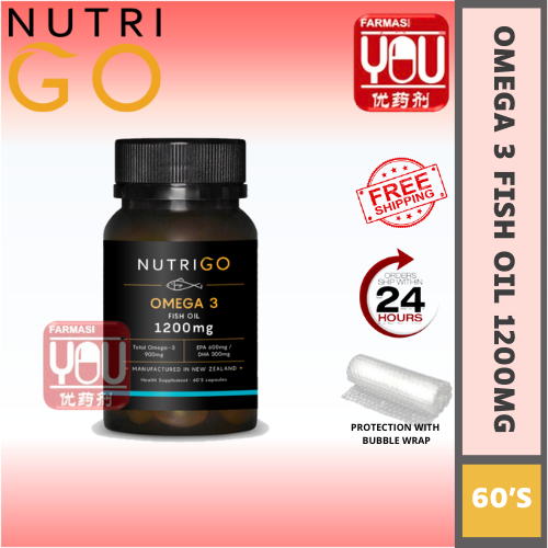 [YOUPHARMACY] NutriGO Omega 3 Fish Oil 1200mg (60's / 120's) | Shopee Malaysia