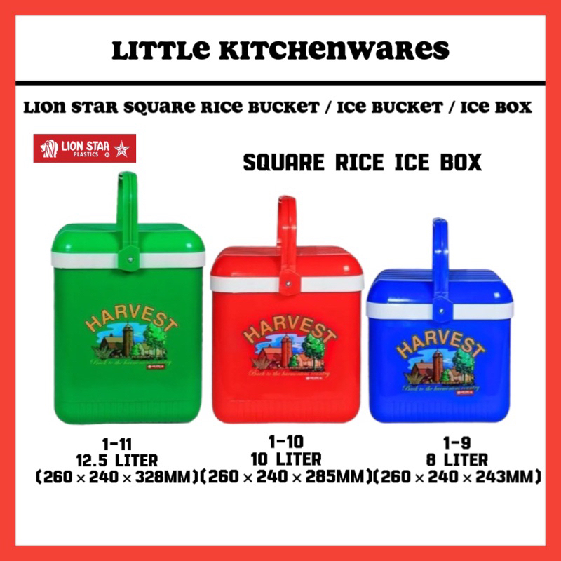 LION STAR HARVEST Rice Bucket / Ice Bucket / 6L/8L/12.5L / Bocong Nasi ...