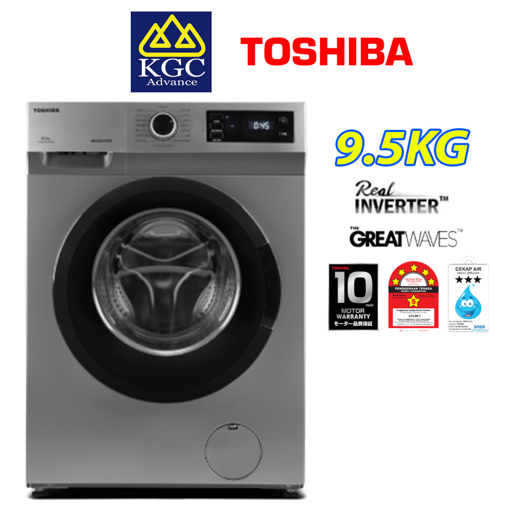 Toshiba Front Load Real Inverter Washing Machine (9.5kg) TW-BK105S2M | Shopee Malaysia