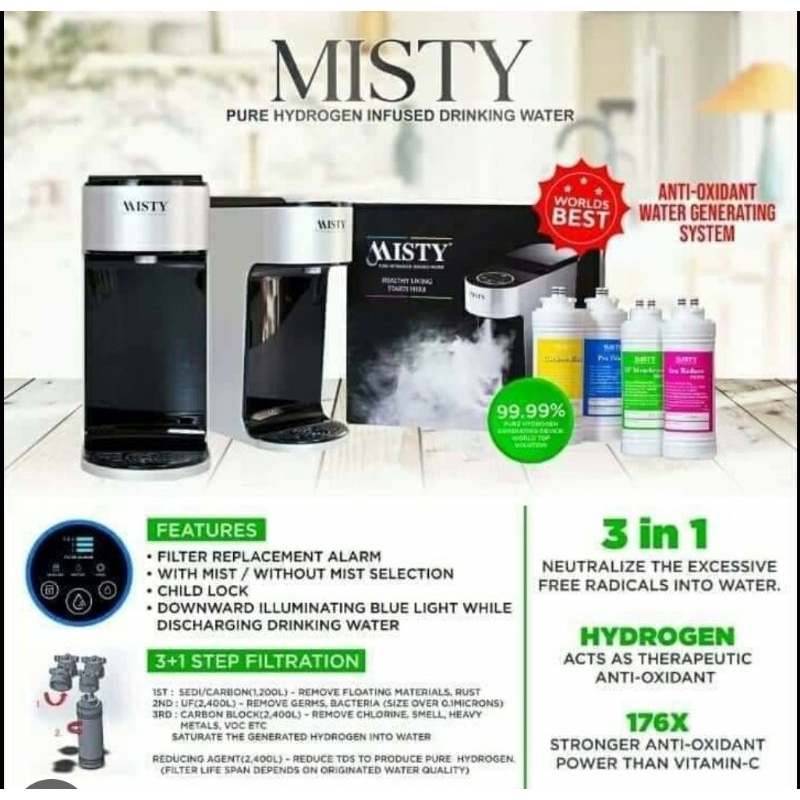 Free installation Misty Pure Hydrogen Infused Water Treatment | Shopee ...
