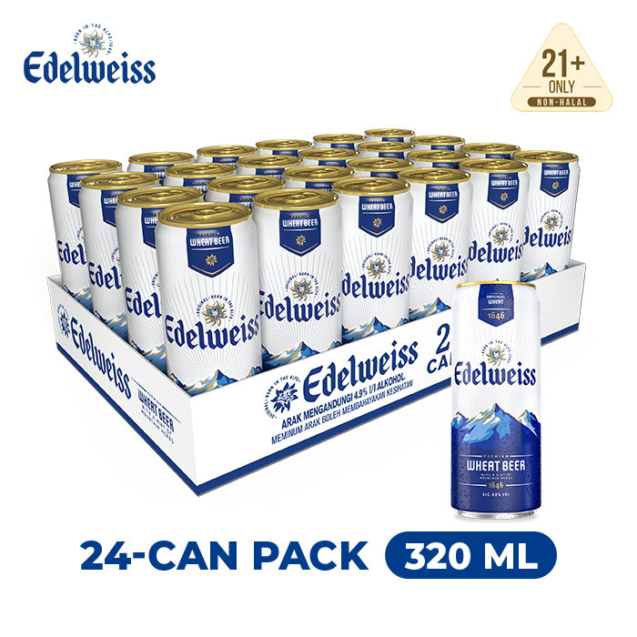 Edelweiss Alps Wheat Beer Can 4.9% Alcohol (24 x 320ml) | Shopee Malaysia