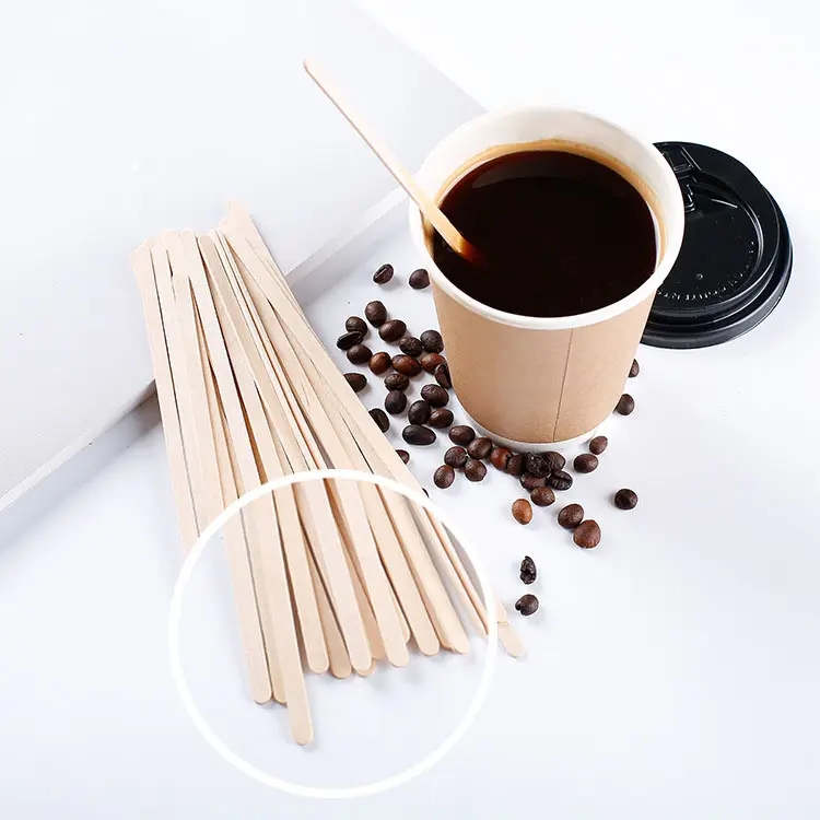 (500PCS)Wooden Disposable Coffee Stirrer Sticks/ Coffee Sticks/ Batang ...